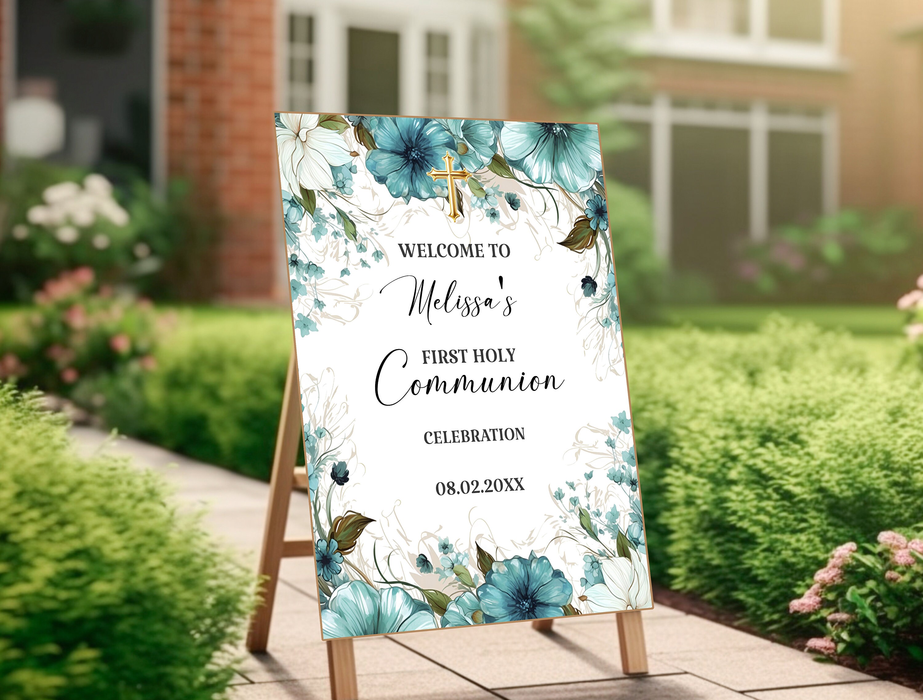 First Holy Communion Welcome Sign Template Boy First - Etsy