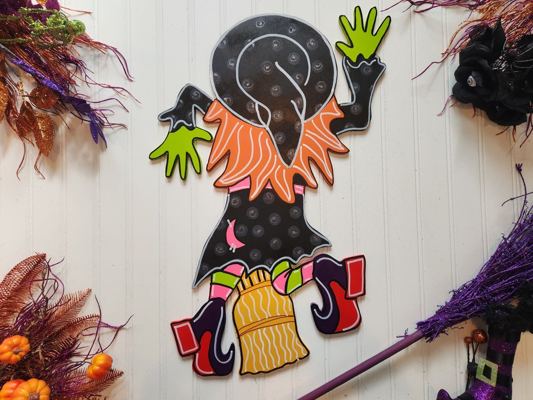 Halloween Splat Witch Door Hanger, Witch Door Hanger, Witch Broom Door ...