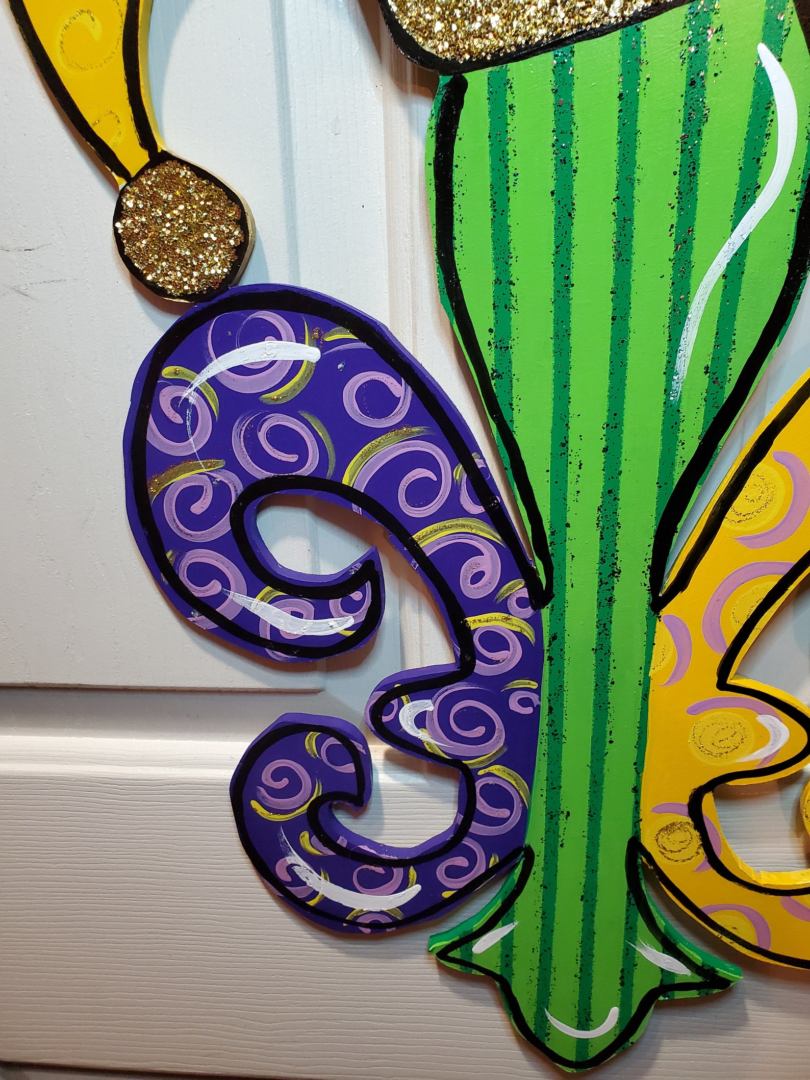 Jester Fleur-de-lis Door Hanger, Mardi Gras Door Hanger, Fleur-de-lis ...