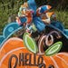 Hello Fall Pumpkin Door Hanger, Scalloped Birch Wood Decor - Etsy