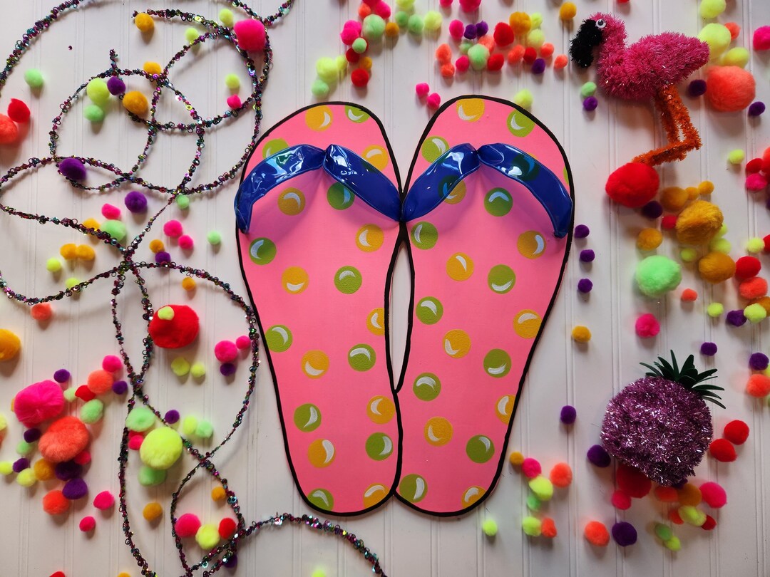 Polka Dot Flip Flop Door Hanger: Summer Beach Decor - Etsy