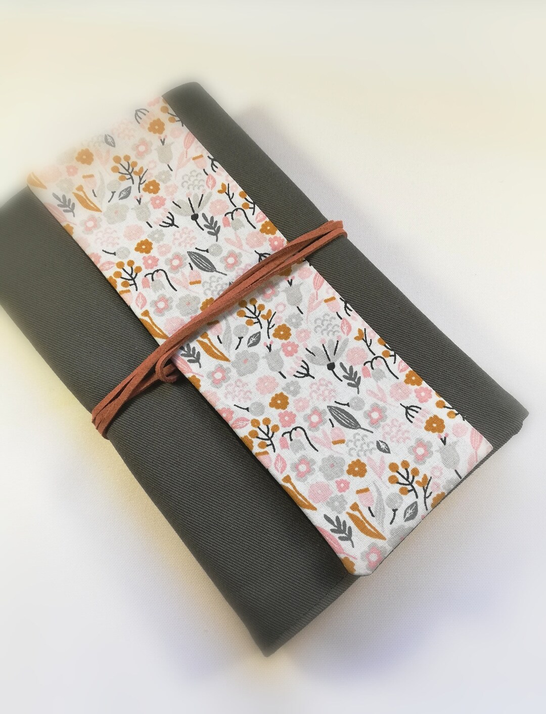 Adaptable Book Cover With Pink Flowers, Book Cover With Flap ...