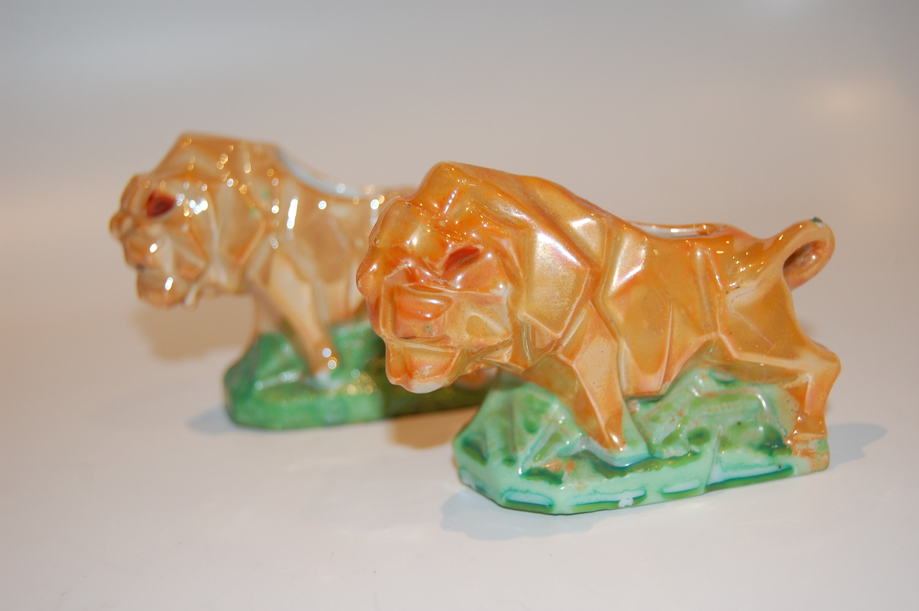 Vintage Mid-century Porcelain Lion Figurine, Pin Cushion, Made in Japan ...