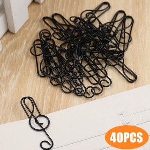 40pcs Music Note Shape Paper Clip, Metal Clip, Bookmark, Binding Clip ...