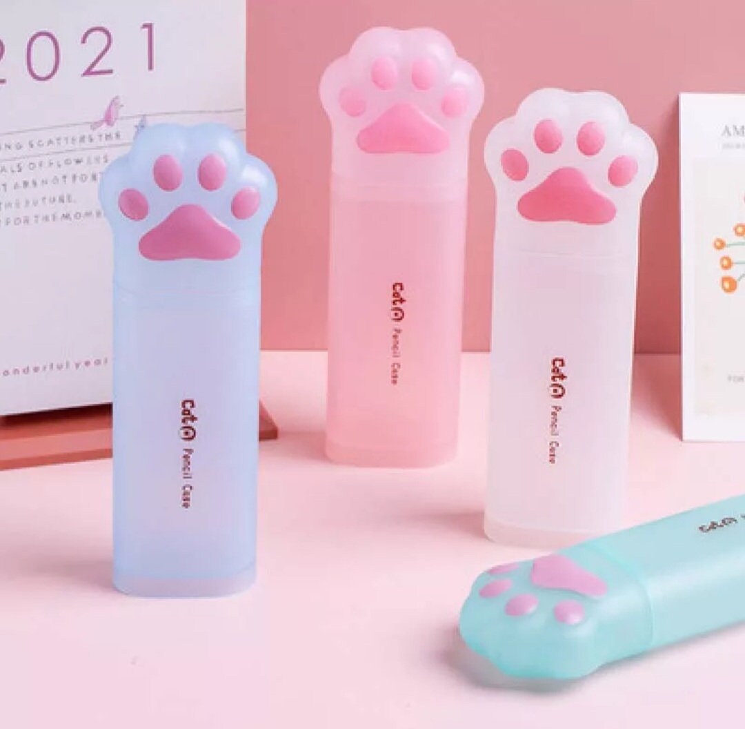 Cute Cat Paw Pen Holder Storage Box Portable Pencil Holder - Etsy