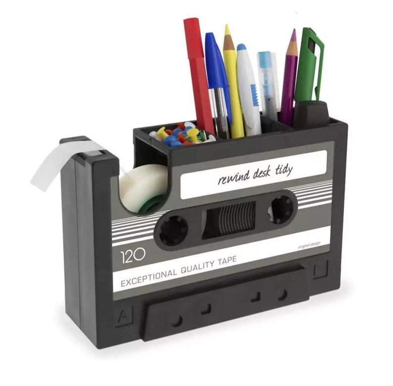1pc Cassette Pen Holder, Cassette Tape Dispenser, Stationery Holder ...