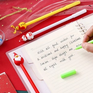 20pcs Christmas Gel Pen, Snowmen, Santa Claus, Christmas Tree Pen ...