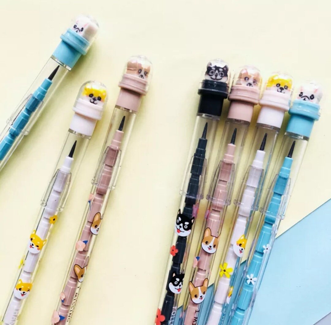 3pcs Cute Puppy Dogs Pencil, Bullet Pencil, Multi Head Pencil, Peneil ...