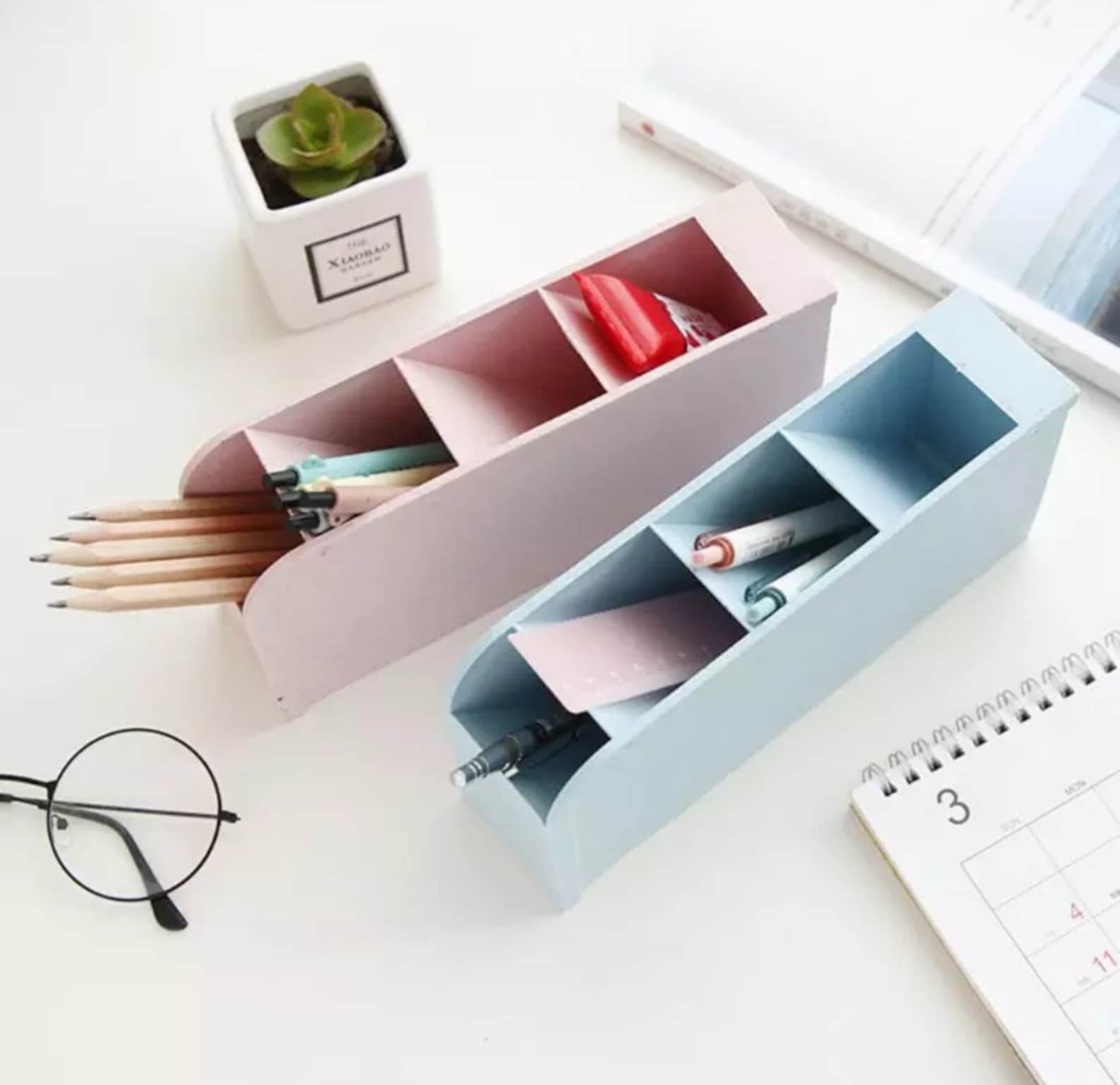 1pc Multifunctional 4 Grid Desk Top Organizer Pen Storage - Etsy