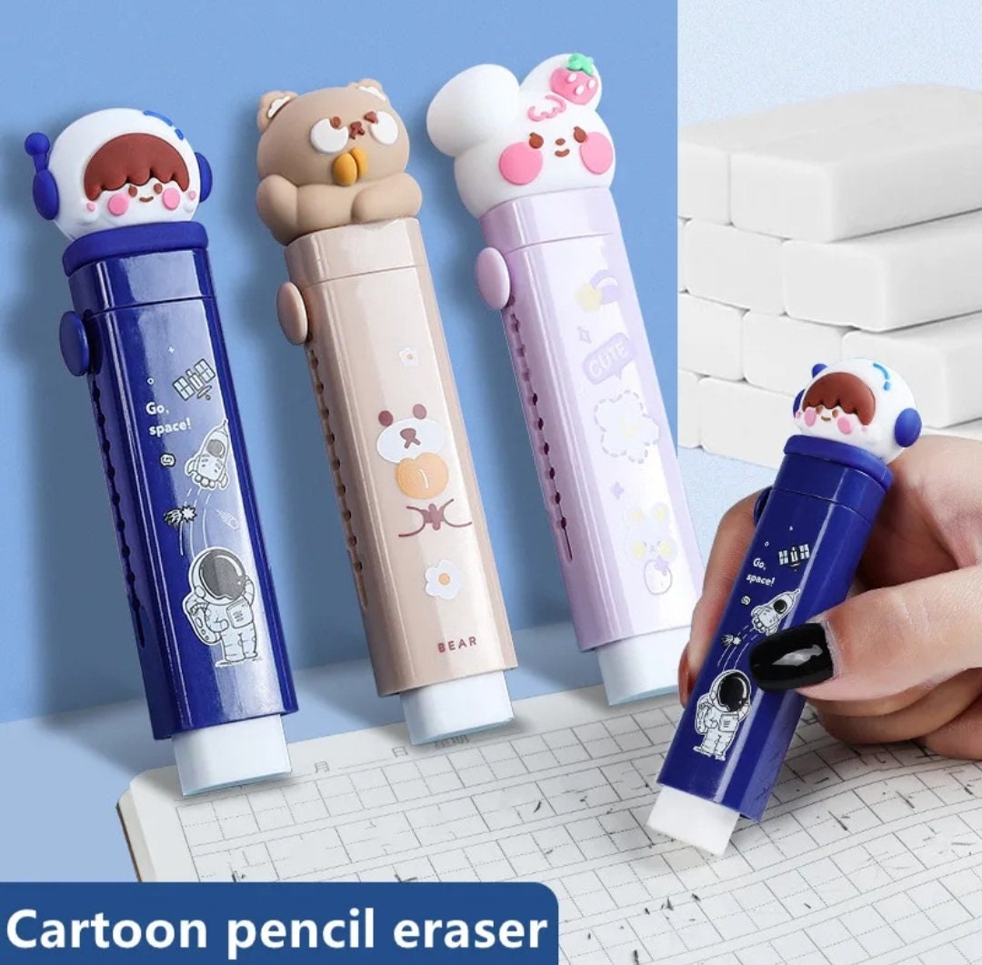 1 Set Push Pull Eraser, Pencil Eraser, Cute Cartoon Eraser, School ...