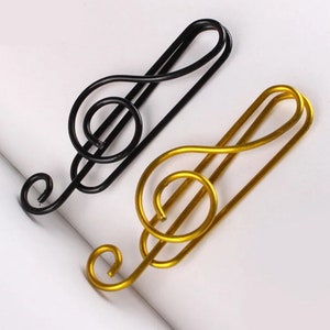 40pcs Music Note Shape Paper Clip, Metal Clip, Bookmark, Binding Clip ...