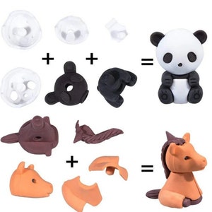 25/30pcs Cute Mini Animal Erasers, Detachable Pencil Eraser, Student ...