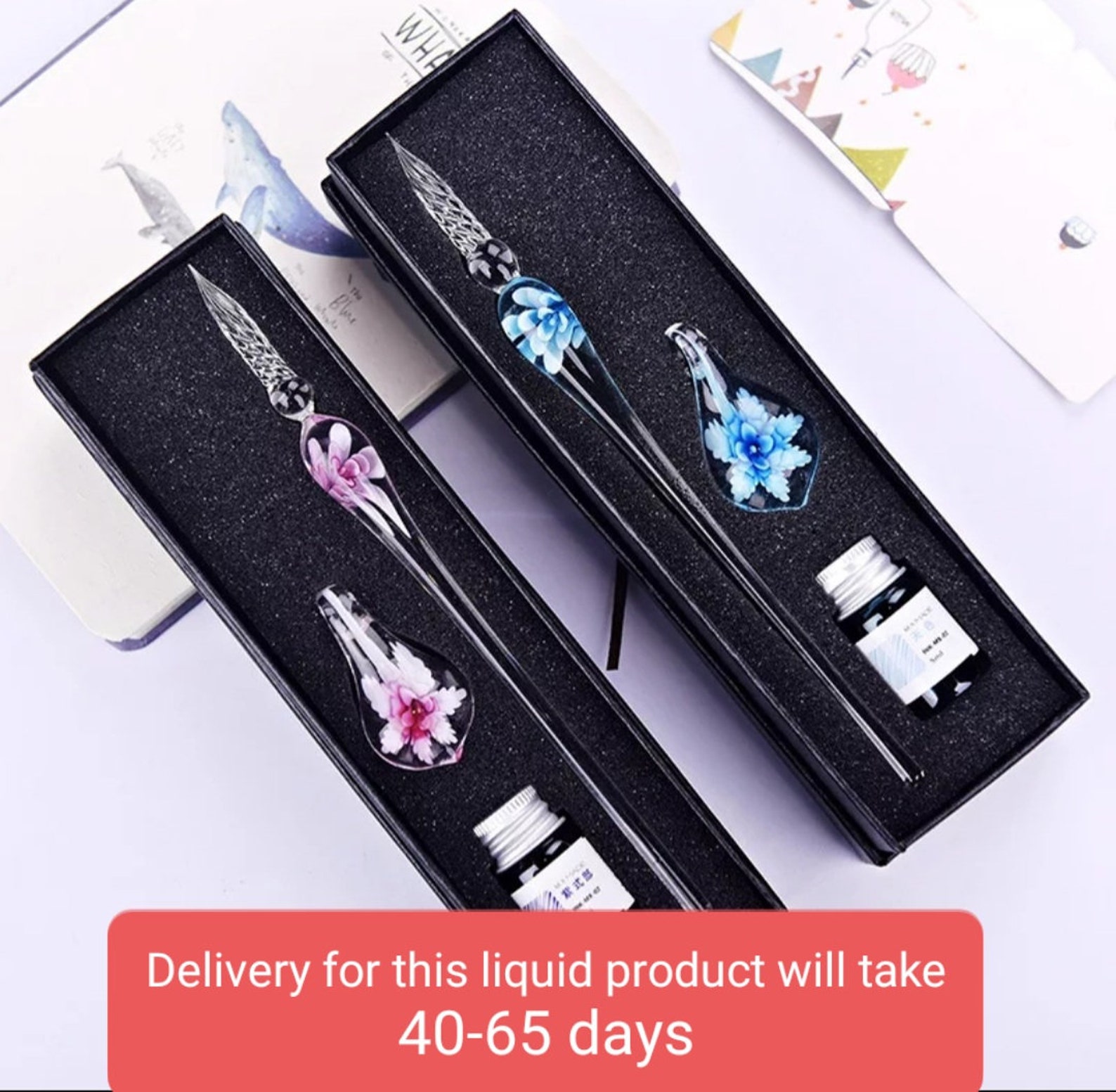Flower Pattern Dip Pen Glass Pen Set Dipping Pen Gift - Etsy