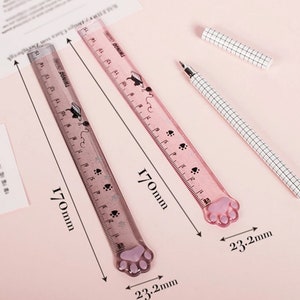 1pc Cute Cat Paw 15 Cm Straight Ruler, Student Drawing Plastic Ruler ...