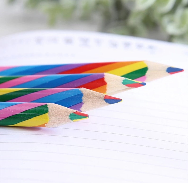 4pcs Pack Rainbow Crayon Pencils 4 Color Drawing Pencil - Etsy