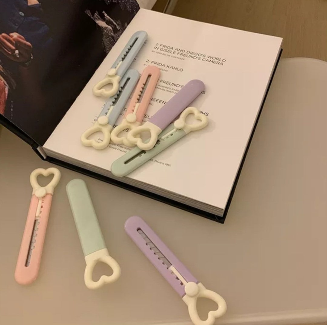 1pc Cute Mini Love Heart Utility Knife Paper Cutter Art - Etsy