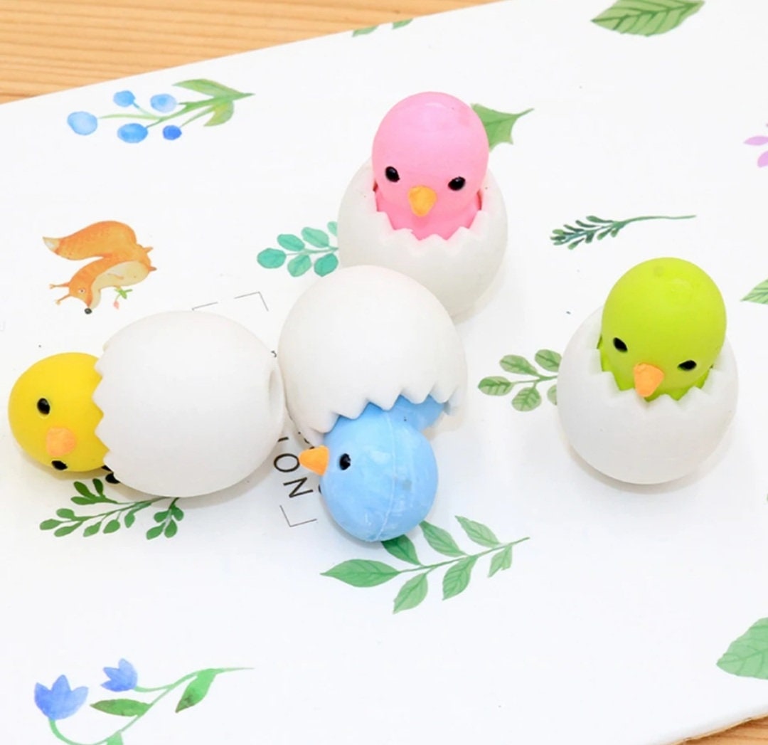 4pcs Cute Chick Shape Eraser, Pencil Eraser, Rubber Eraser, Chick ...