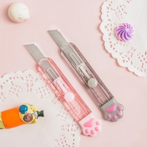 1pc Cute Cat Paw Utility Knife, Transparent Cat Paw Utility Knife, Box ...