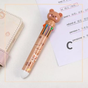 1pc 10colors Cute Bear Ballpoint Pen, Multi-color Ballpoint Pen ...