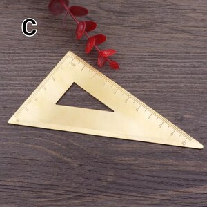 1pc Brass Triangular Ruler, Protractor, Isosceles Ruler, 12 Cm Brass ...