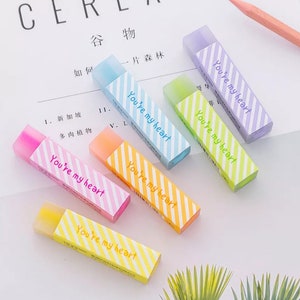 3pcs Cute Star Love Heart Erasers, Candy Color Soft Eraser, 2B Erasers ...