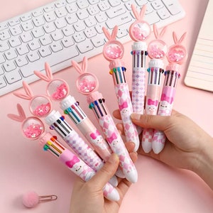 1pc Pink Rabbit Pen, Multi-color Pen, 10 Colors Gel Ink Pen, Cute ...