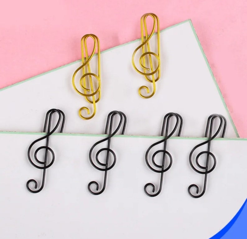 40pcs Music Note Shape Paper Clip, Metal Clip, Bookmark, Binding Clip ...