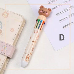 1pc 10colors Cute Bear Ballpoint Pen, Multi-color Ballpoint Pen ...