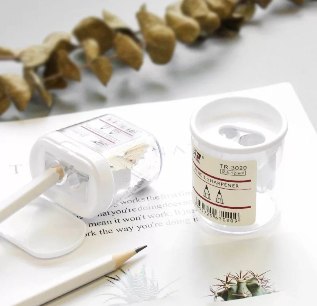 1pc Simple Transparent Pencil Sharpener, Round/ Square Pencil Sharpener ...