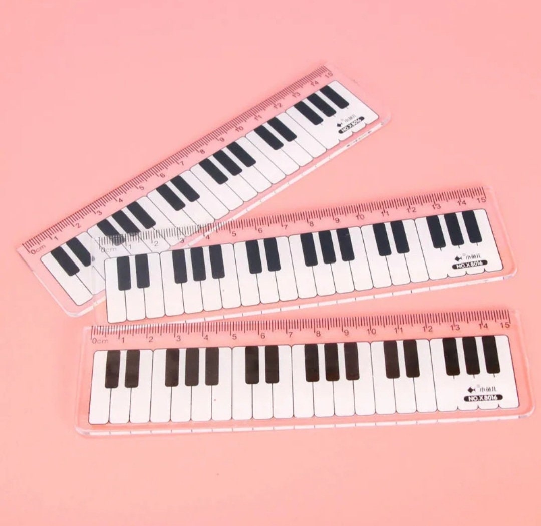 1pc 15cm Piano Straight Ruler, Black & White Ruler, Bookmark, Musical ...