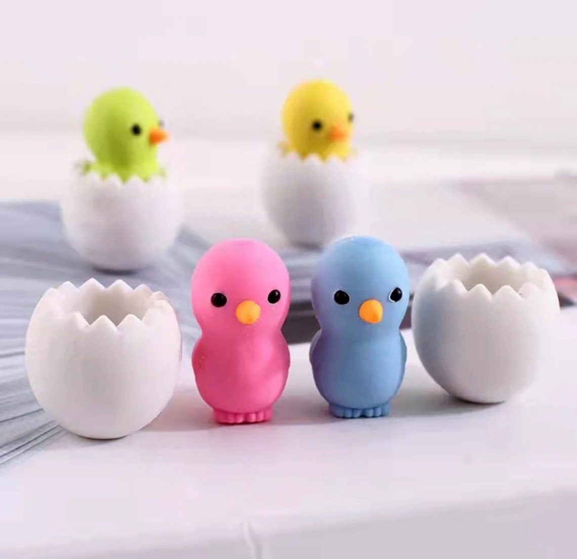 4pcs Cute Chick Shape Eraser, Pencil Eraser, Rubber Eraser, Chick ...