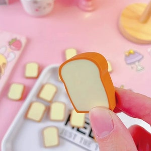 4pcs Set Toast Bread Erasers, Mini Pencil Erasers, Cute Bread Shape ...