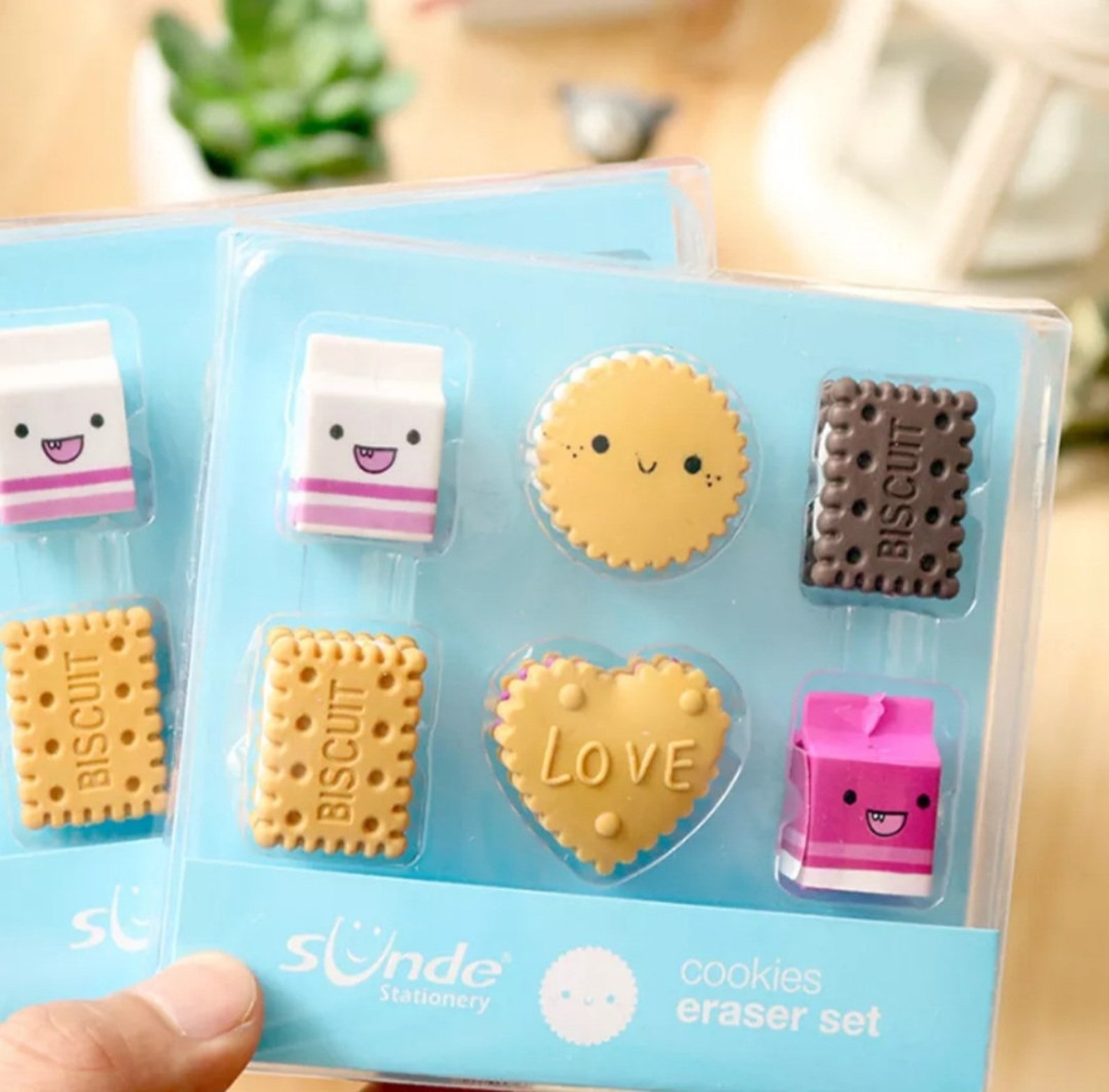 6pcs Pack Milk Biscuit Erasers, Cute Mini Pencil Erasers, Gift Pack ...