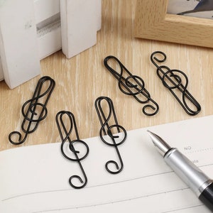 40pcs Music Note Shape Paper Clip, Metal Clip, Bookmark, Binding Clip ...
