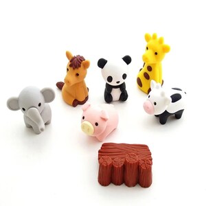 25/30pcs Cute Mini Animal Erasers, Detachable Pencil Eraser, Student ...