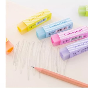3pcs Cute Star Love Heart Erasers, Candy Color Soft Eraser, 2B Erasers ...