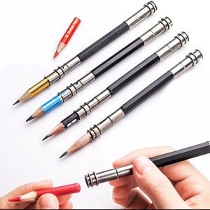 4pc Pencil Extender, Adjustable Pencil Extender, School Art, Dual Head ...