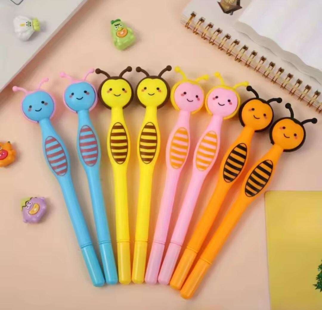 4/12 Pcs Bee Gel Pen, 0.5mm Black Ink Pen, Writing Pen, School, Office ...