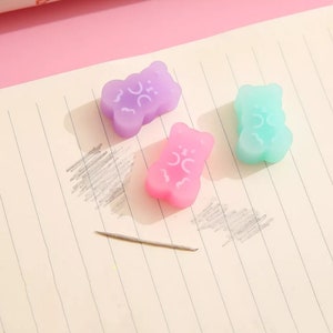 5pcs Set Cute Mini Bear Eraser Solid Rubber Eraser Cartoon - Etsy