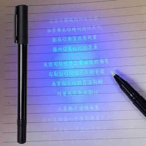 1pc Dual Tip Invisible Fluorescent Pen, 0.5mm/1.0mm Pen, UV Light Pen ...