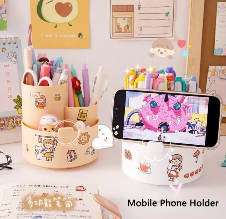 360 Degree Rotating Desktop Organizer Multifunctional 3 Grid - Etsy