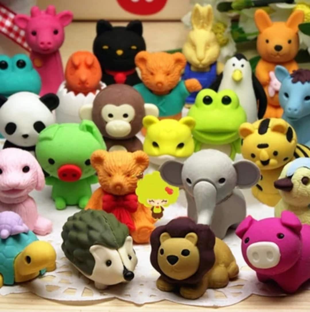 25/30pcs Cute Mini Animal Erasers, Detachable Pencil Eraser, Student ...