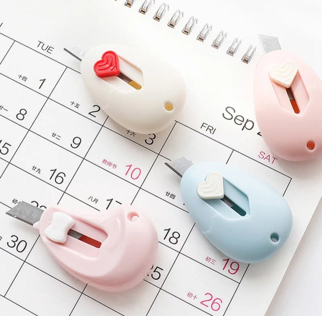 2pcs Mini Portable Utility Knife, Cute Chick, Love Heart Art Knife ...