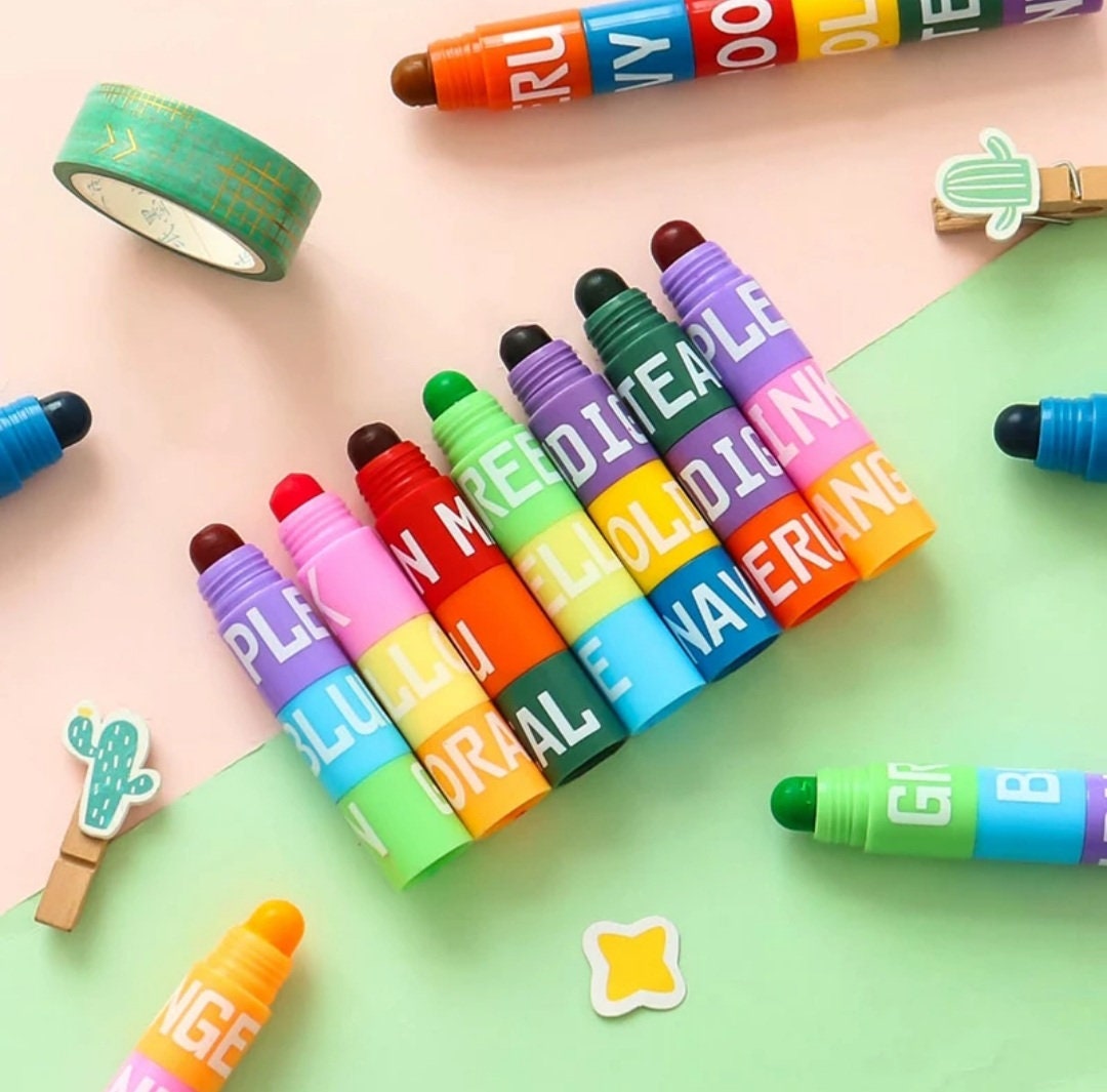 2pcs Splicing Highlighter, Block Style Fluorescent Pen, Marker Pen ...