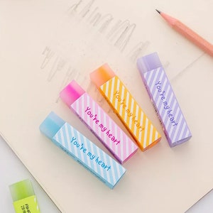 3pcs Cute Star Love Heart Erasers, Candy Color Soft Eraser, 2B Erasers ...