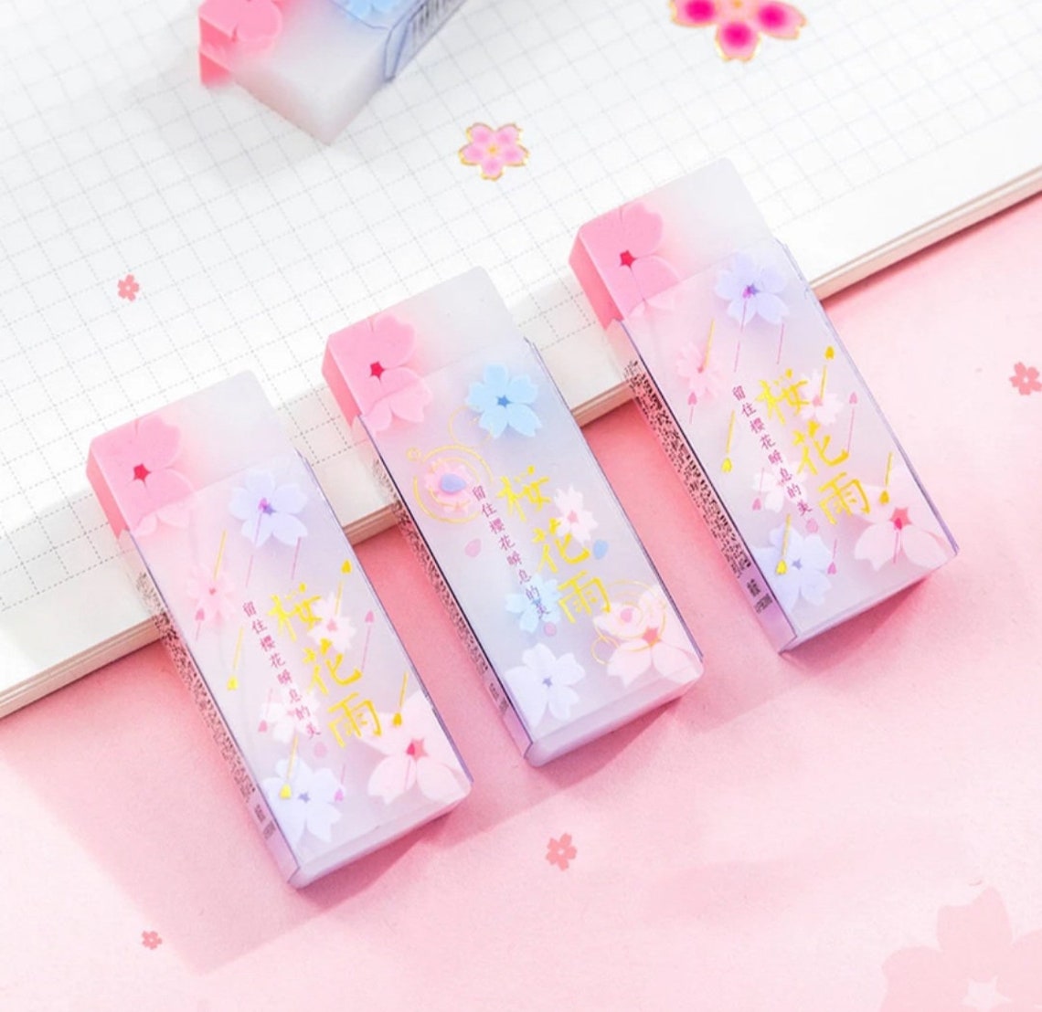 1pc/ Cherry Blossom Eraser Pencil Eraser Japanese Blossom | Etsy