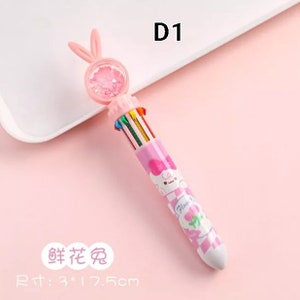 1pc Pink Rabbit Pen, Multi-color Pen, 10 Colors Gel Ink Pen, Cute ...