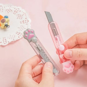 1pc Cute Cat Paw Utility Knife, Transparent Cat Paw Utility Knife, Box ...