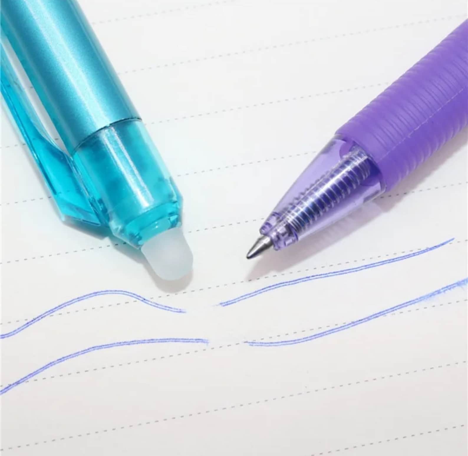 4pcs Rainbow Color Erasable Ballpoint Pens, 0.5 Mm, Black/blue Ink Pen ...