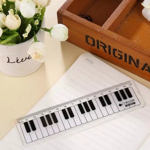 1pc 15cm Piano Straight Ruler, Black & White Ruler, Bookmark, Musical ...
